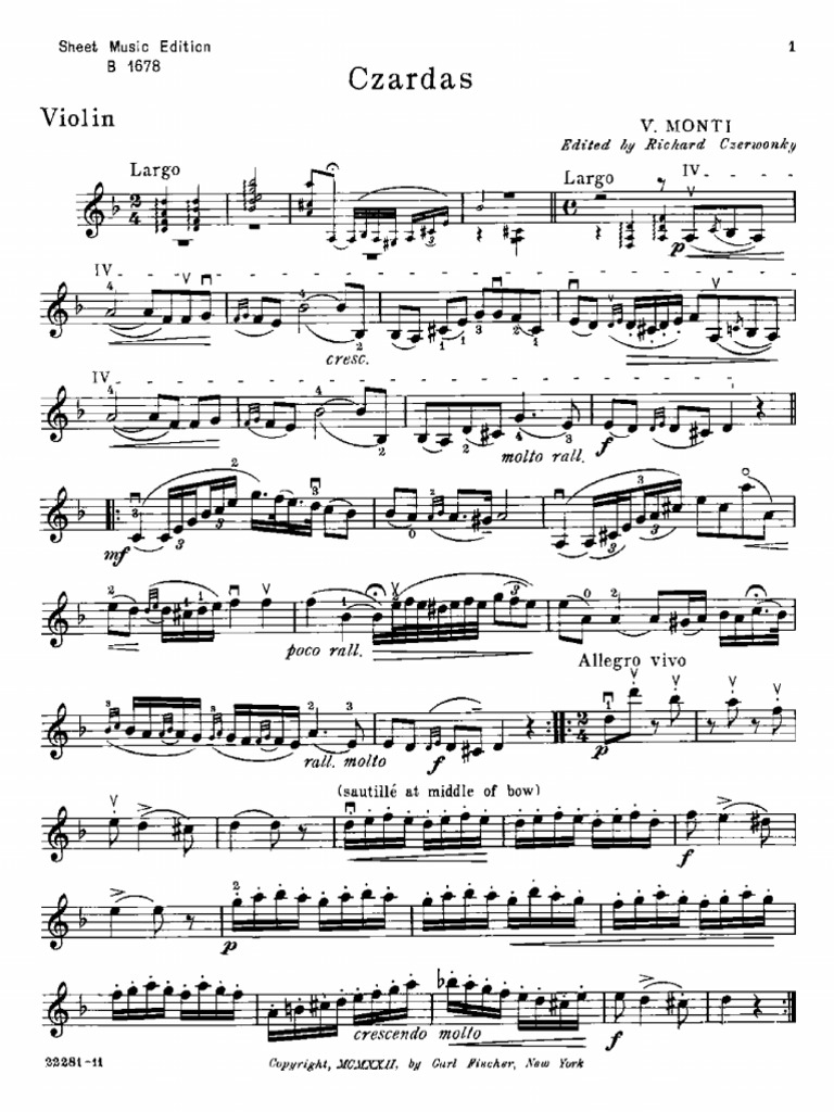 Czardas (Monti) | PDF