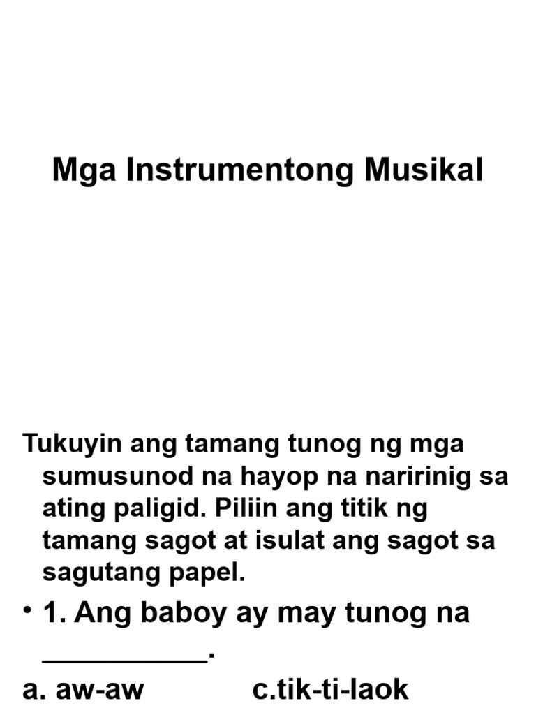 Mga Instrumentong Musikal | PDF