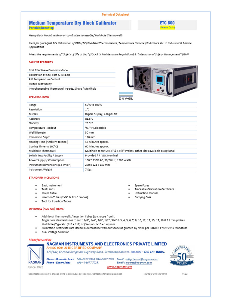 ETC-600 | PDF | Calibration | Vacuum Tube