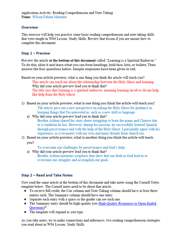 Spiritual Learning and Note-Taking Skills | PDF | Jesus | Reading ...
