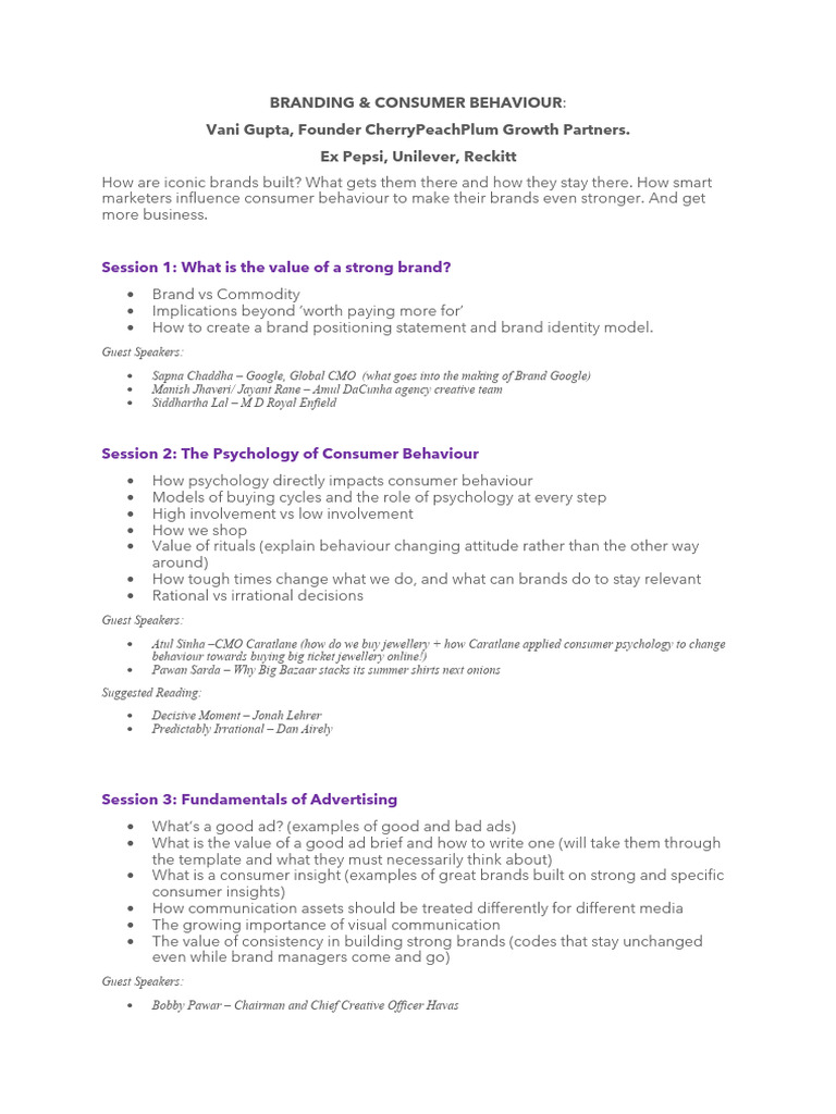 Branding and Consumer Behaviour - Vani Dandia | PDF | Brand | Consumer Behaviour