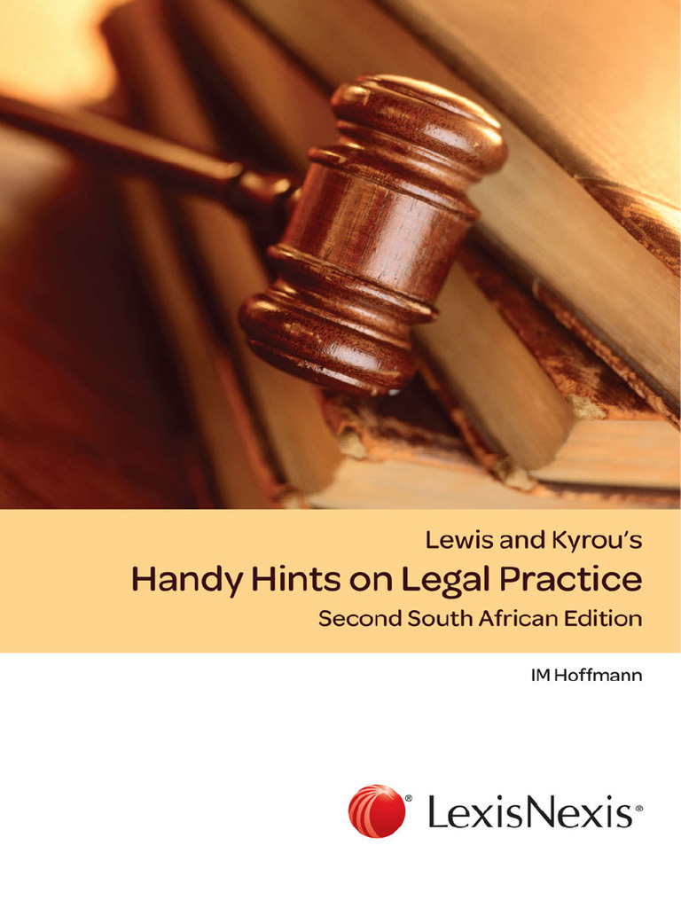Lewis and Kyrous Handy Hints on Legal Practice Second South Africa DRM ... Lewis and Kyrous Handy Hints on Legal Practice Second South Africa DRM ...