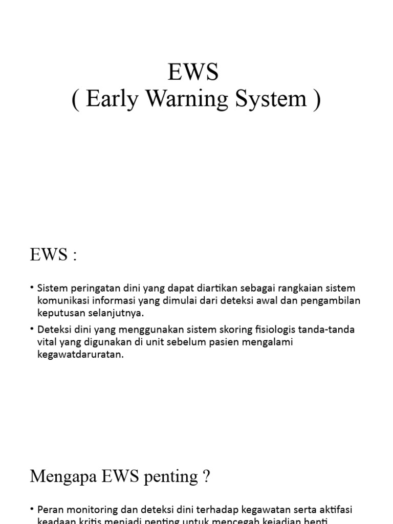 EWS (Early Warning System) | PDF