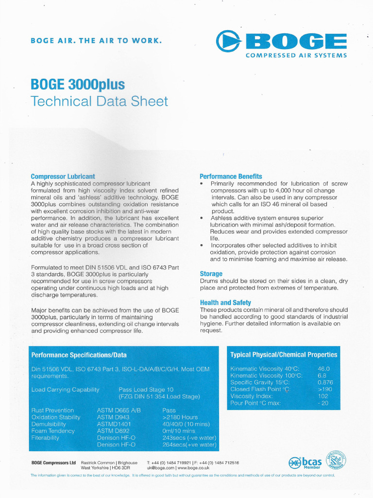 Oil Boge Compressor | PDF