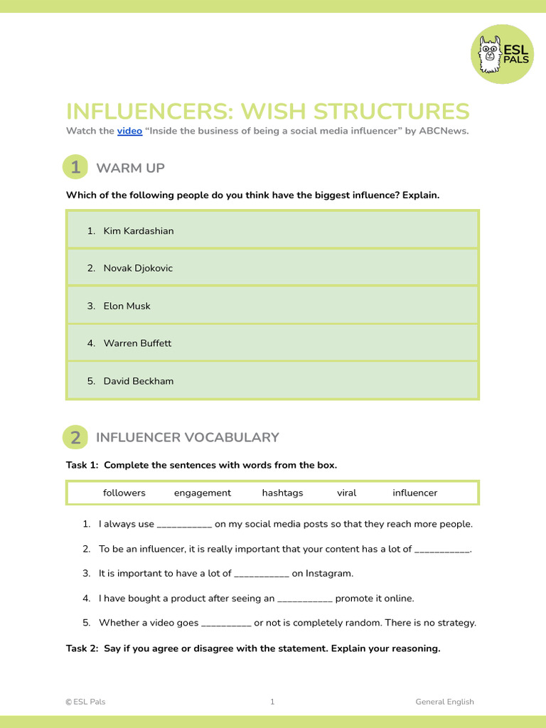 (SV) Influencers - Wish Structures | PDF | Social Media | Popular Culture & Media Studies