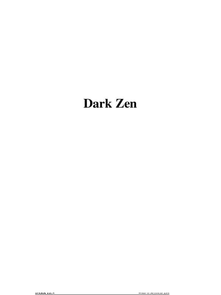 Dark Zen | Download Free PDF | Zen | Śūnyatā