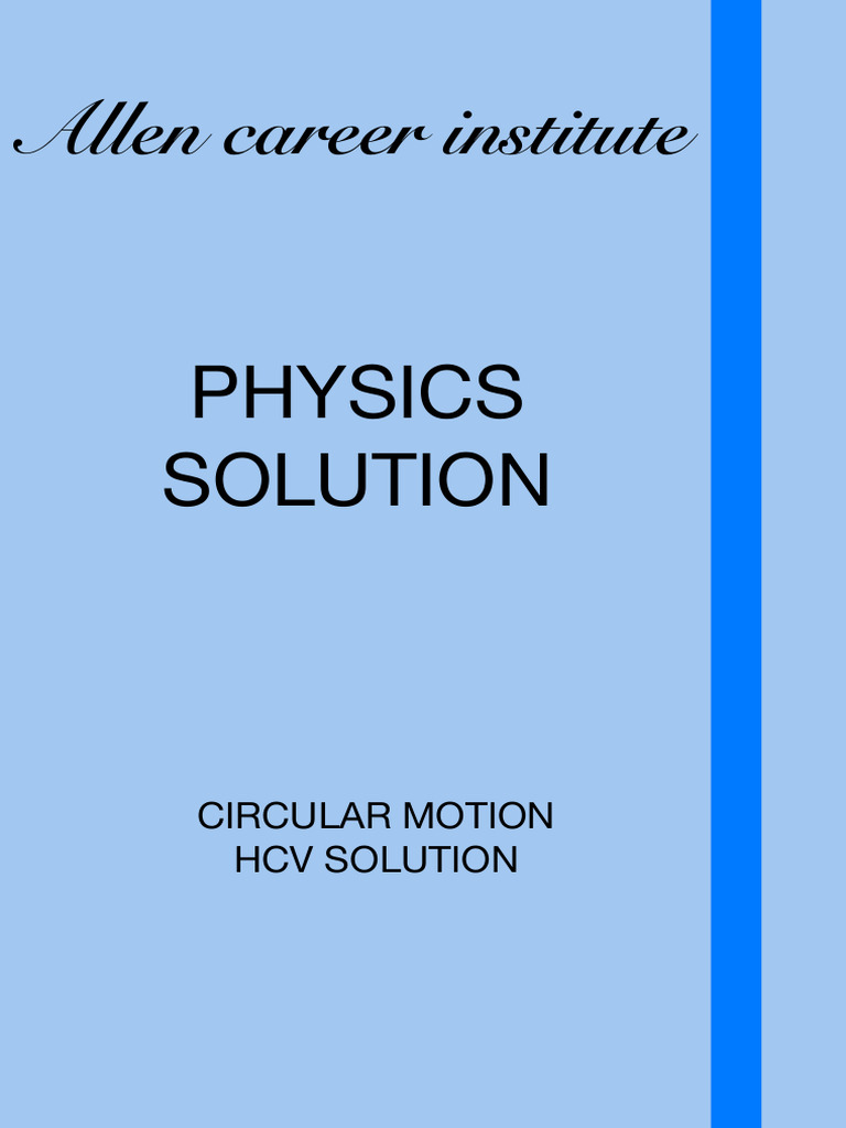 HCV Solutions for Circular Motion | PDF