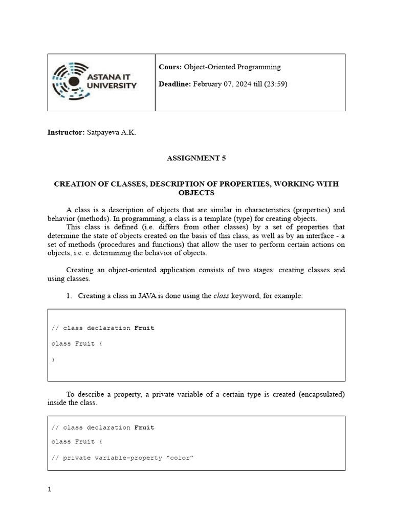 Assignment 5 Pdf Class Computer Programming Method Computer Programming 0895