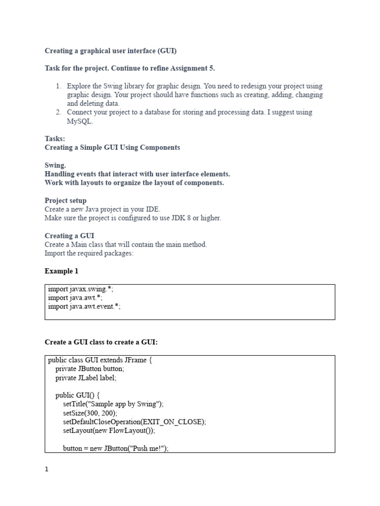 Java GUI with MySQL Database Integration | PDF | Databases | Software ...