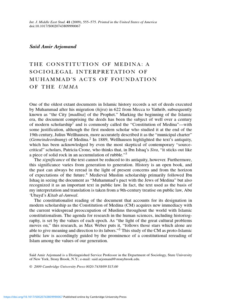 Constitution of Medina: Historical Insights | PDF | Muhammad | Ummah