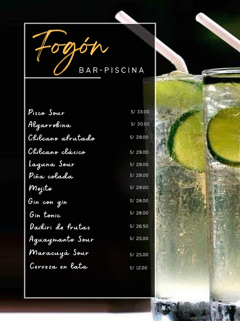 Menu carta de cocteles elegante minimalista negro blanco rojo (3) | PDF