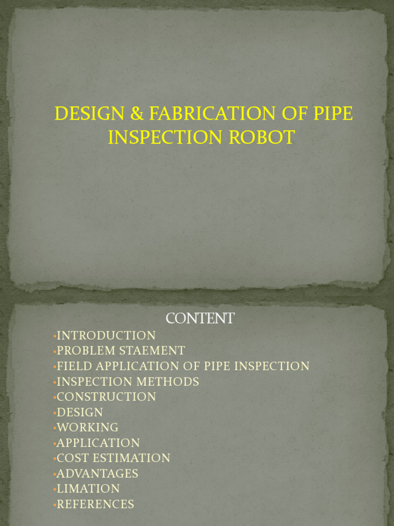 Pipe Inspection Robot Design Guide | PDF | Nondestructive Testing ...