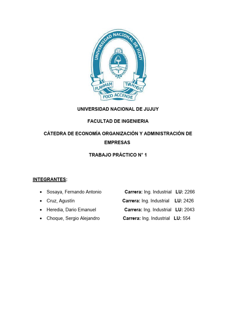 TP1 - EAOE - Ing. Ind | PDF | Ciencias económicas | Sicología