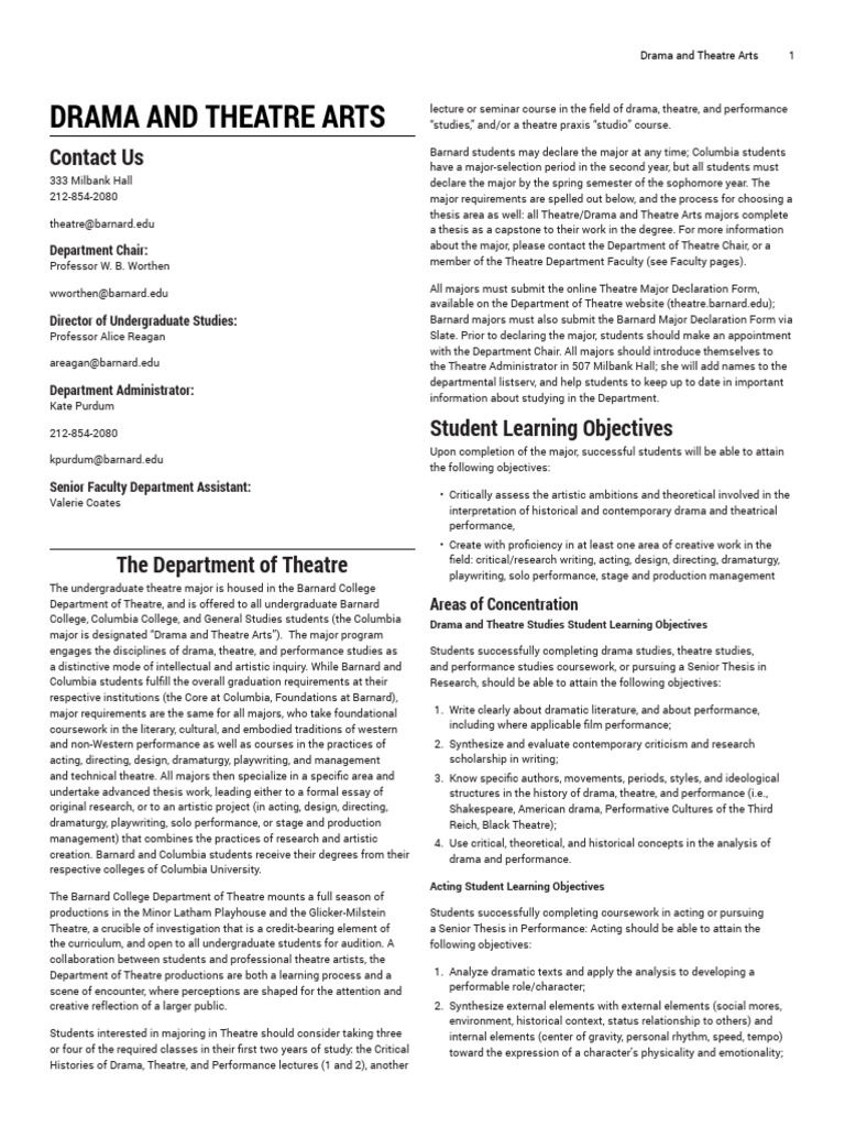 Drama Theatre Arts | PDF | Theatre | Thesis