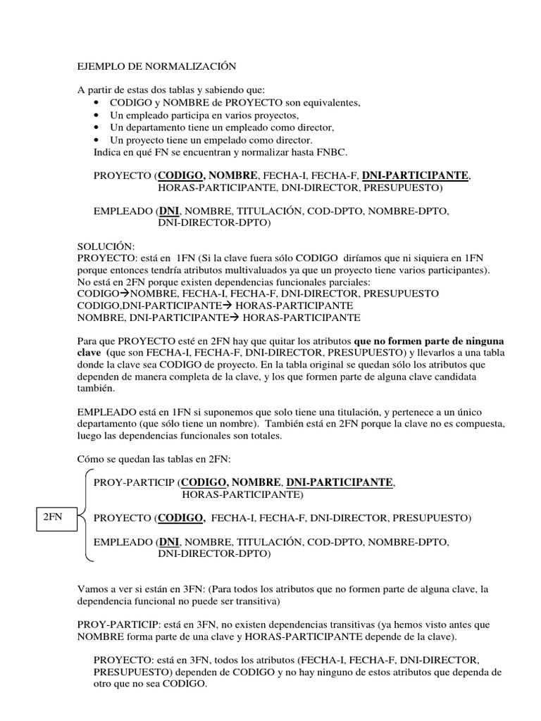 Ejemplos Normalizacion Base de Datos | PDF | Gestión de datos | Informática