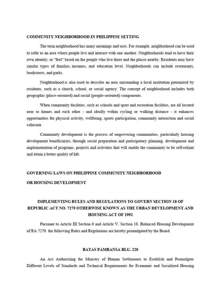 Community Neighborhoods in the Philippines | PDF | Poverty | Poverty ...