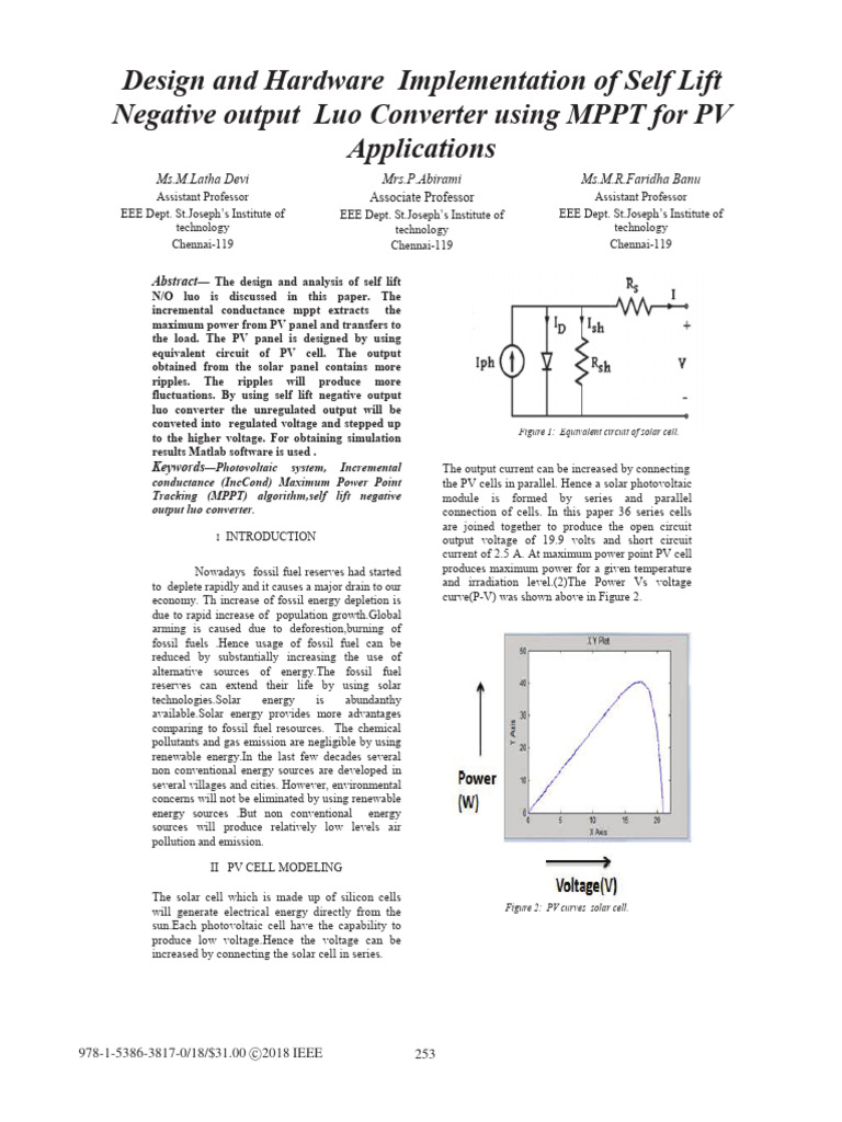 Design and Hardware Implementation of Self Lift | PDF | Photovoltaics ...