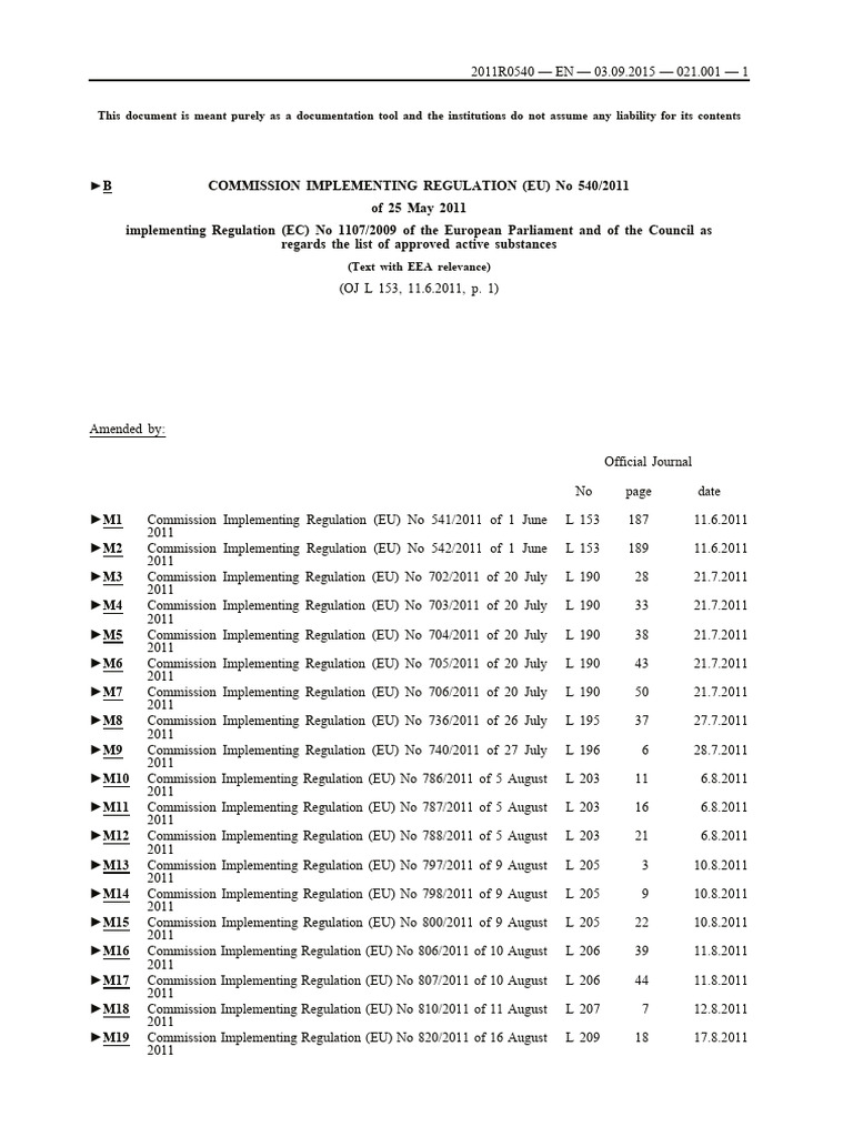 EU Approved Active Substances List | PDF | European Economic Community ...
