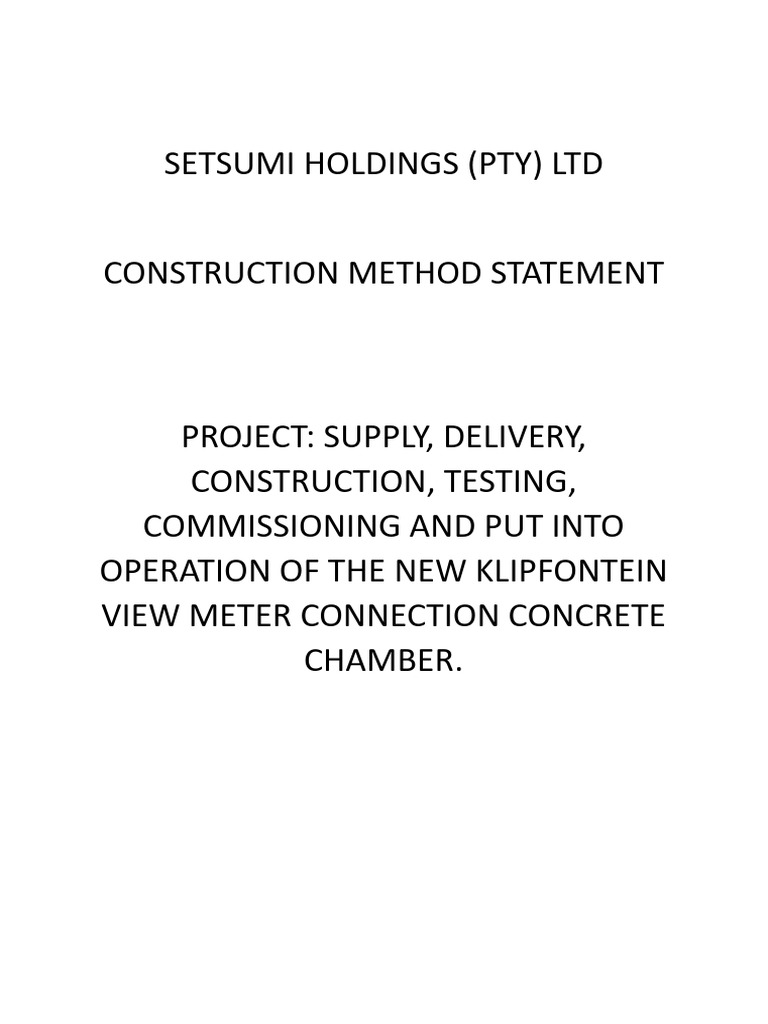 Method Statement | PDF | Concrete | Pipe (Fluid Conveyance)