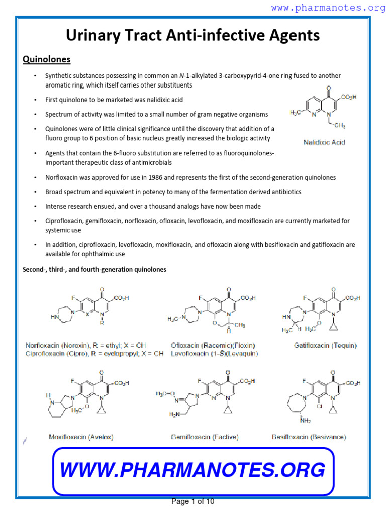 Urinary Tract Anti-Infective Agents | PDF | Medical Specialties ...