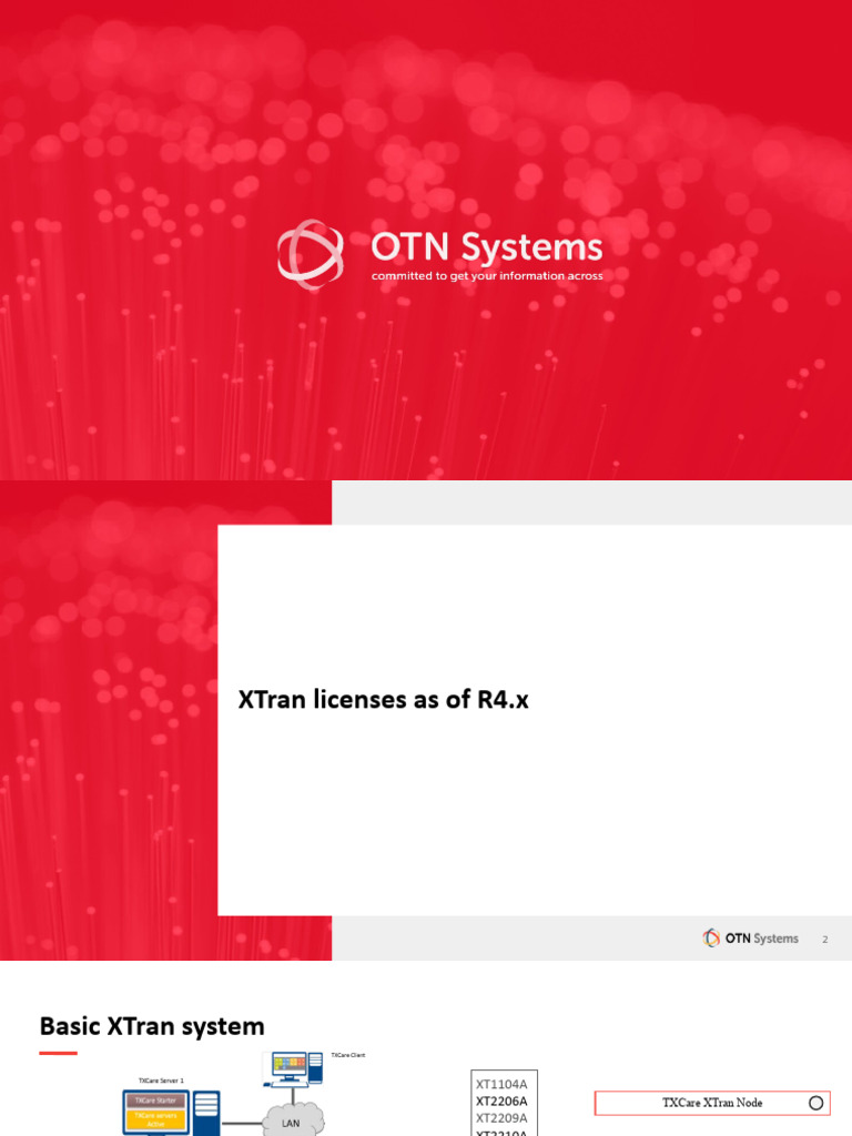 Otn Systems - Focus On Xtran Licenses - r4.x | PDF | Telecommunications ...