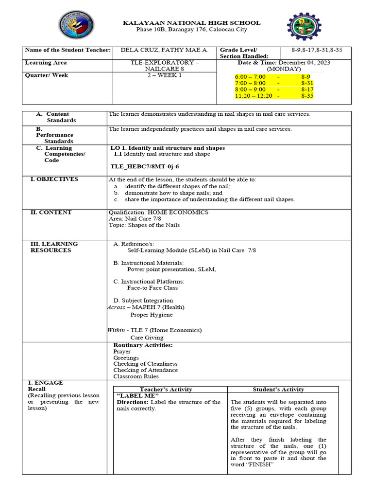 Dlp Delacruzdemo Final Pdf Learning Teachers