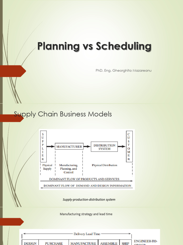 Planning Vs Scheduling Download Free Pdf Supply Chain Labour