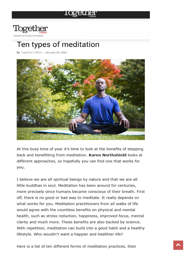 10 Types of Meditation | PDF | Meditation | Mindfulness