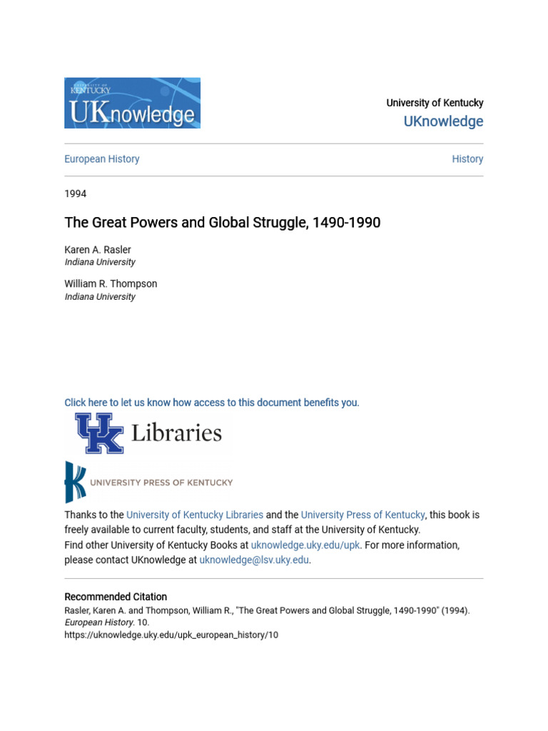 The Great Powers and Global Struggle 1490-1990 | PDF | Argument ...