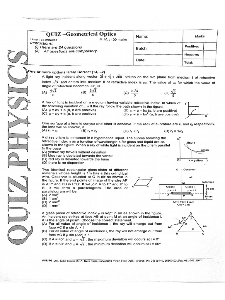 Optics Sheet | PDF