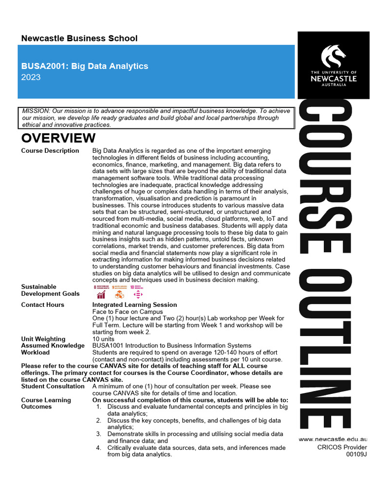 Busa2001 2023 Sem2 Newcastle | PDF | Analytics | Big Data