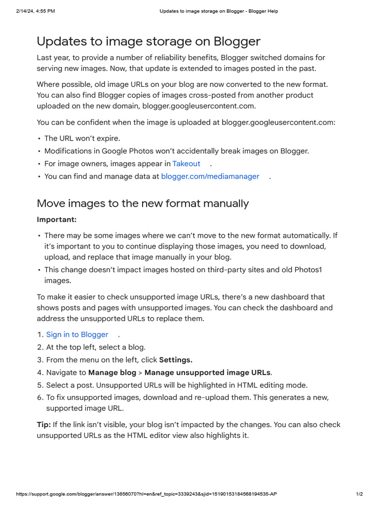 Blogger Image Storage Update | PDF | Blog | Computing