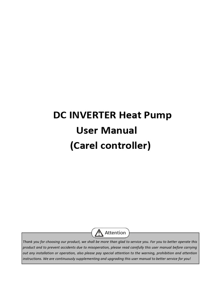 User Manual of DC Inverter Heat Pumps | PDF | Pump | Heat Exchanger