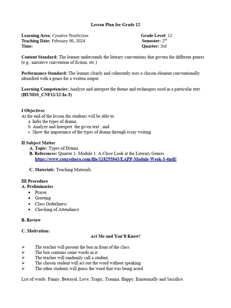 Drama LP-CNF 111111111111 | PDF | Play (Theatre) | Tragedy