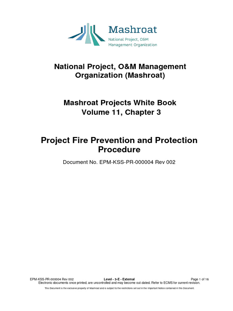 EPM-KSS-PR-000004 - 02 Project Fire Prevention and Protection Procedure ...