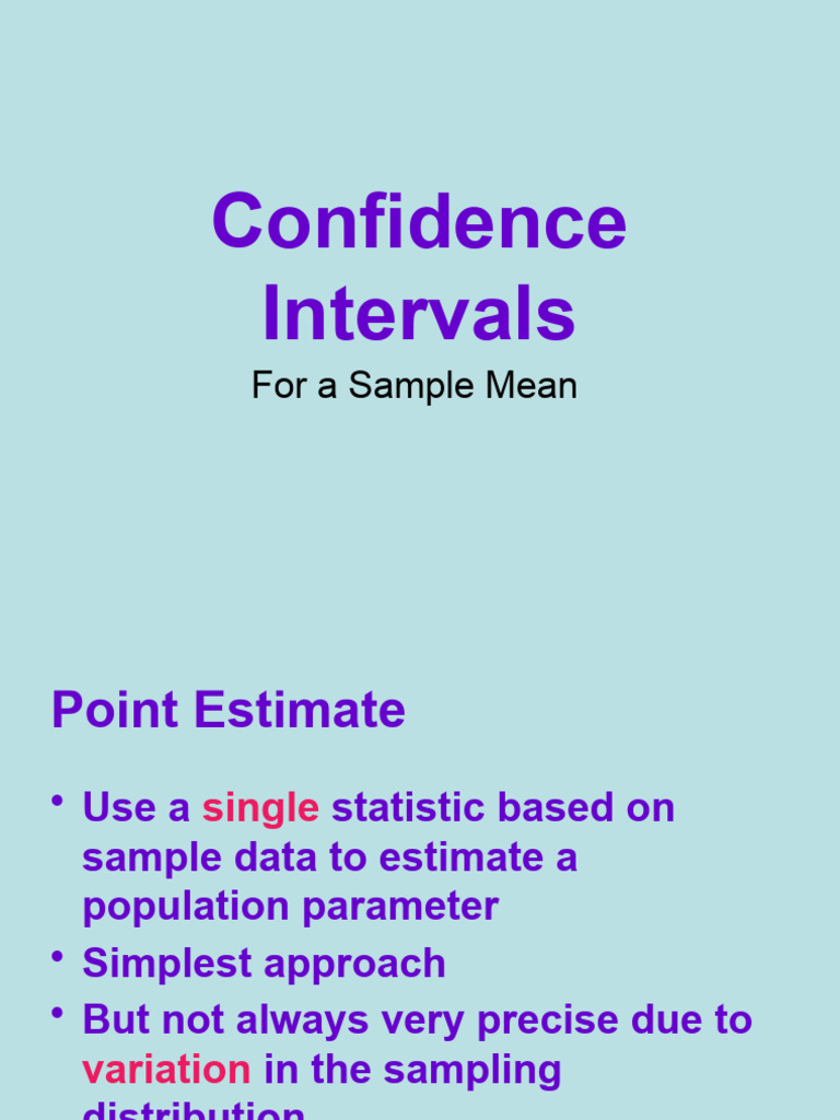 Confidence Interval For Means | PDF | Confidence Interval | Estimator