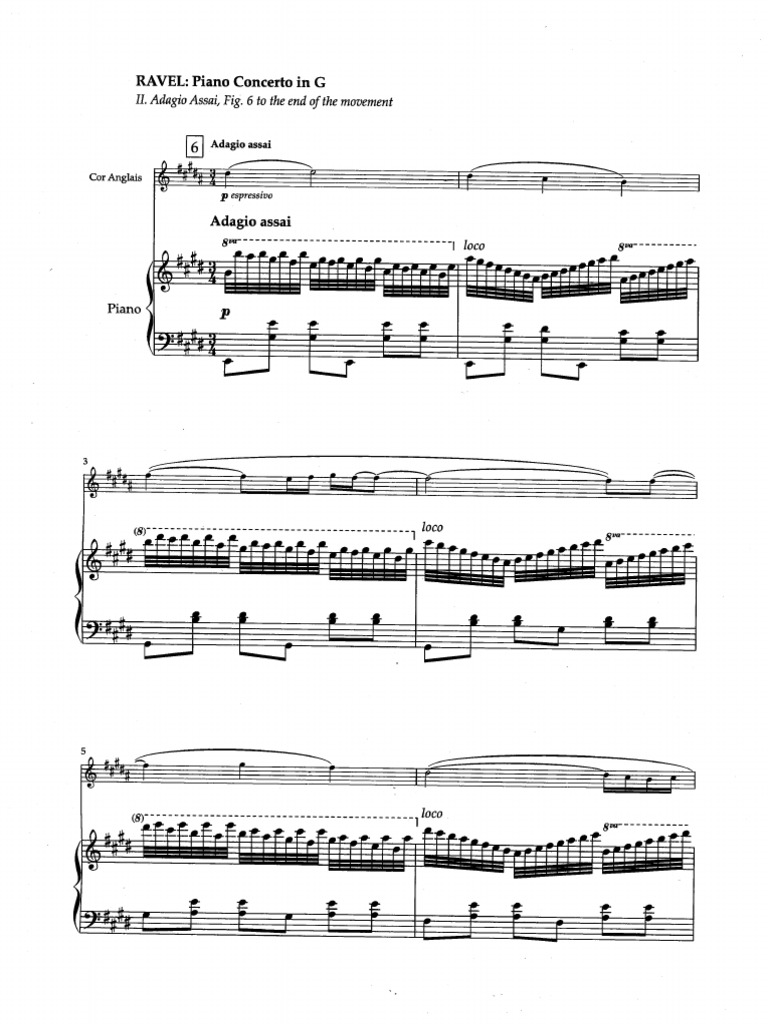 RAVEL Piano Concerto Piano Part | PDF