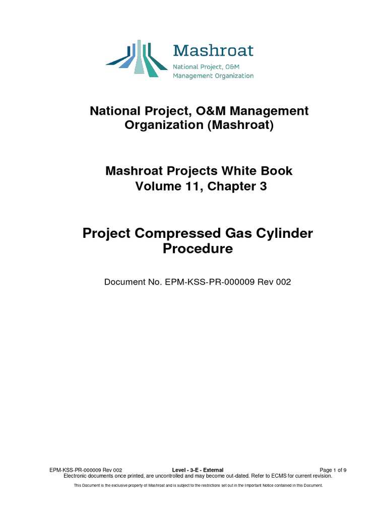 EPM-KSS-PR-000009-02 Project Compressed Gas Cylinder Procedure | PDF ...
