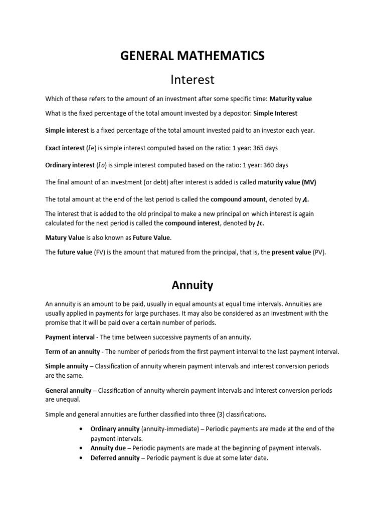 Gen Math Reviewer-2 | PDF | Stocks | Bonds (Finance)