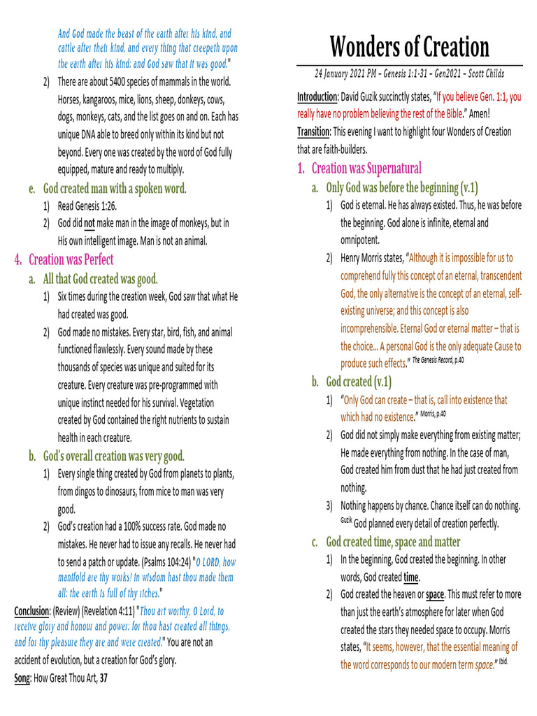 Gen 01.01 Creation | PDF | Genesis Creation Narrative