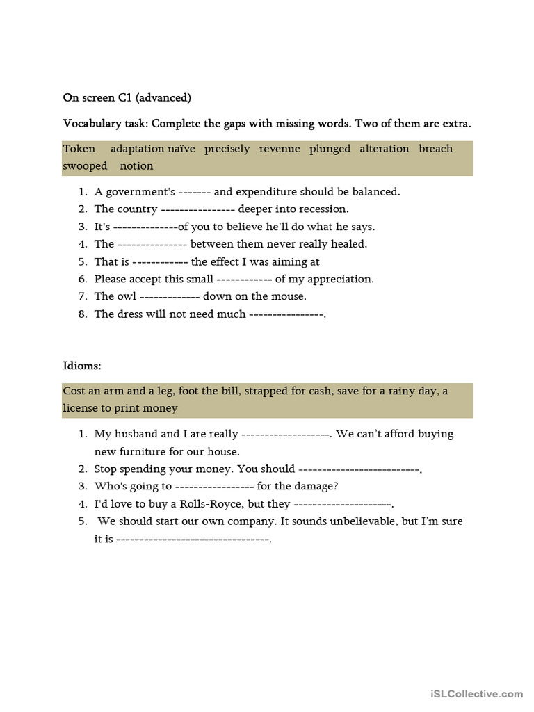 Advanced Vocabulary | PDF