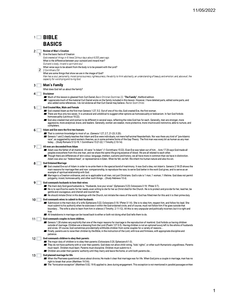 Bible Basics 18 Mans Family | PDF | Adam | Adam And Eve