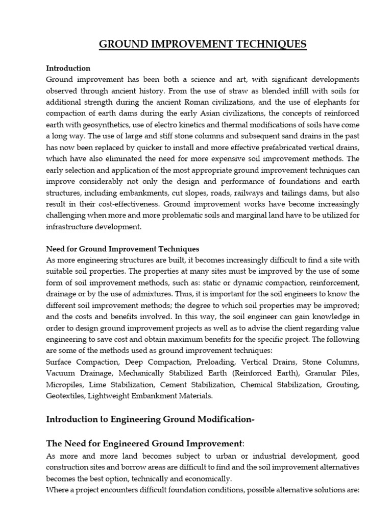 Ground Improvement for Engineers | PDF | Horticulture | Earth Sciences