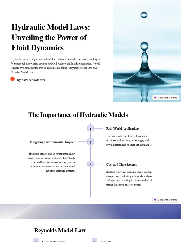 Hydraulic Model Laws Explained | PDF | Reynolds Number | Fluid Dynamics