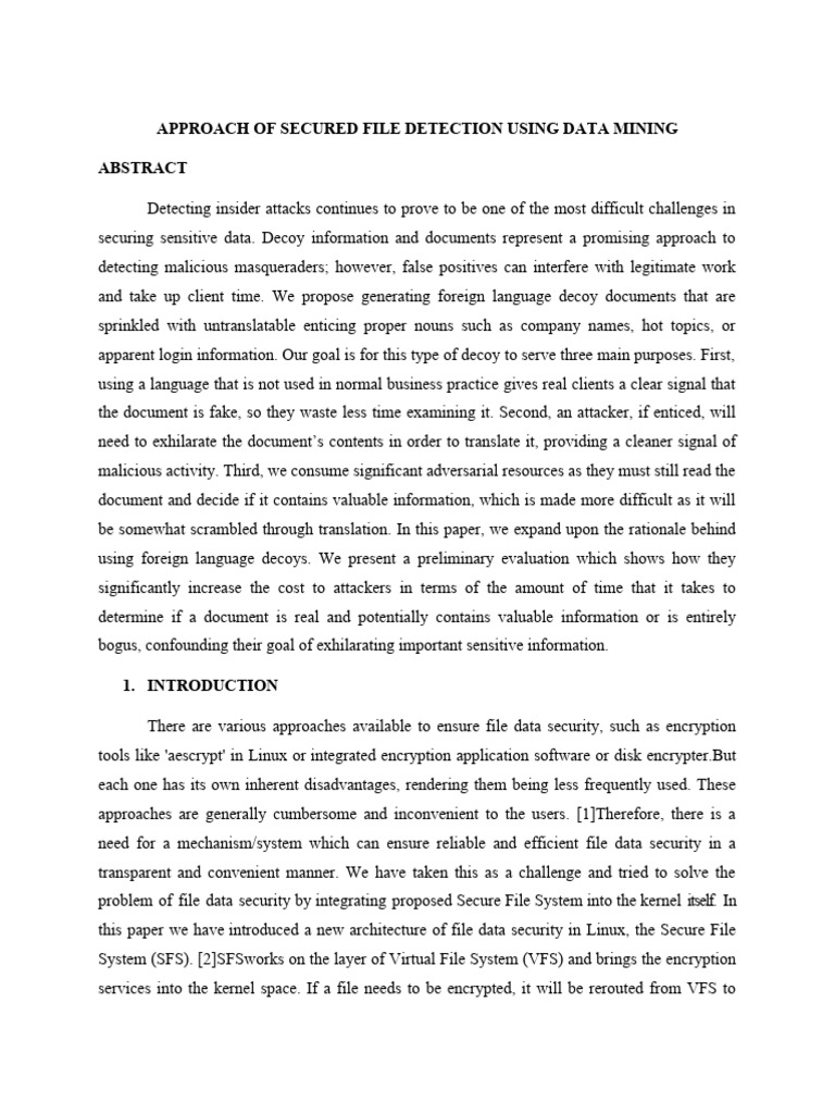 Conference Paper APPROACH OF SECURED FILE DETECTION | PDF | Computer ... Conference Paper APPROACH OF SECURED FILE DETECTION | PDF | Computer ...