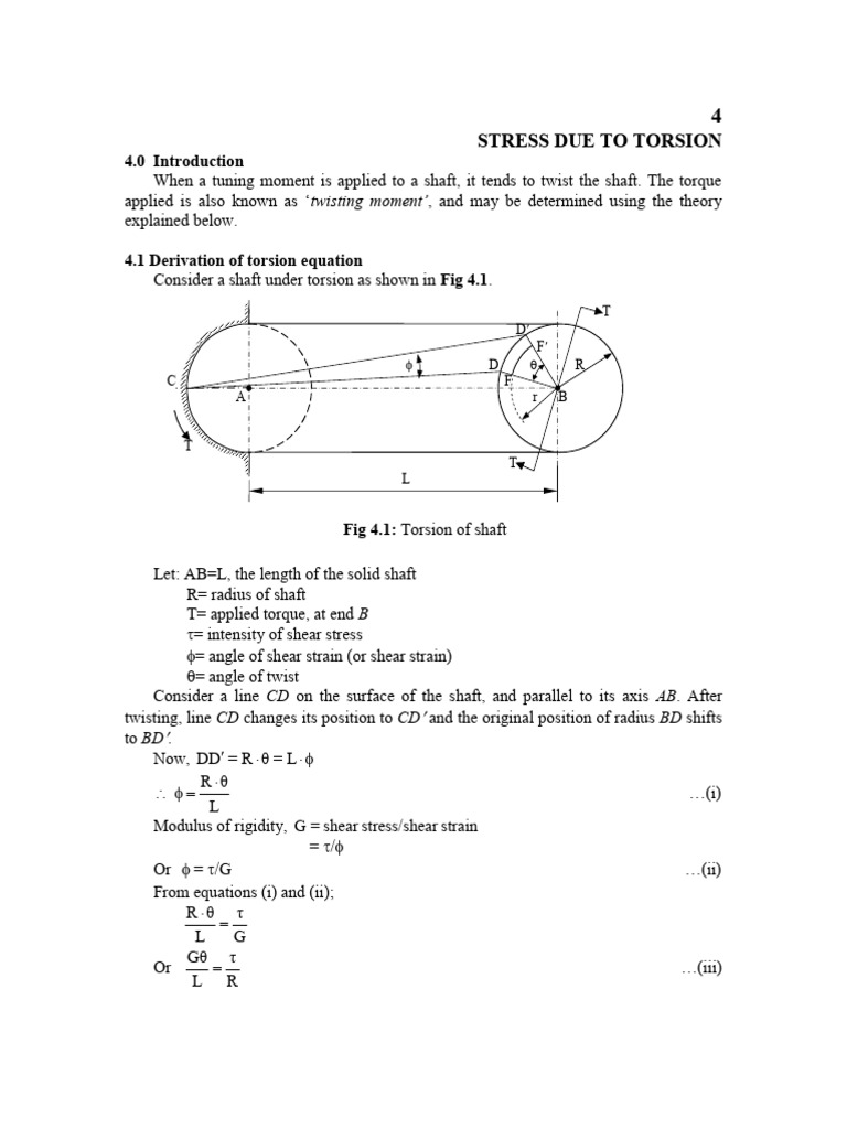 Stresses Due To Torssion PDF - 2024 | PDF | Torque | Stress (Mechanics)