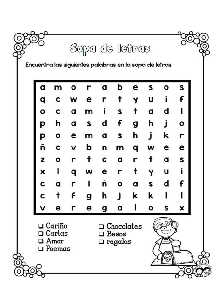 Sopa de Letras. Amor | PDF