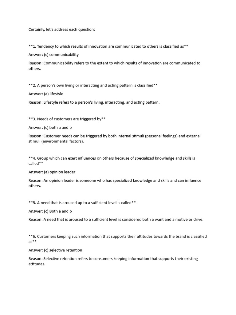 Consumer Behaviour MCQ | PDF | Consumer Behaviour | Behavior