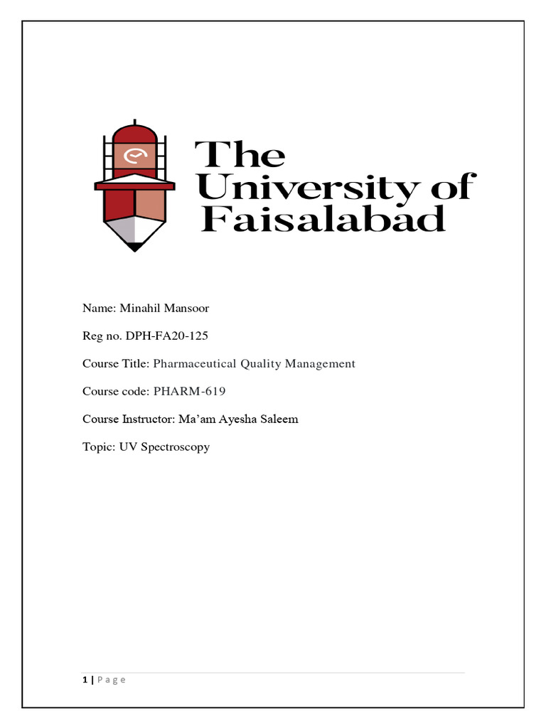 Uv Visible Spectros Pdf Ultraviolet Visible Spectroscopy Absorption Spectroscopy