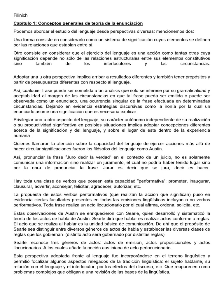 Filinich Capítulo 2 - Resumen | PDF | Narración | Hablar en público